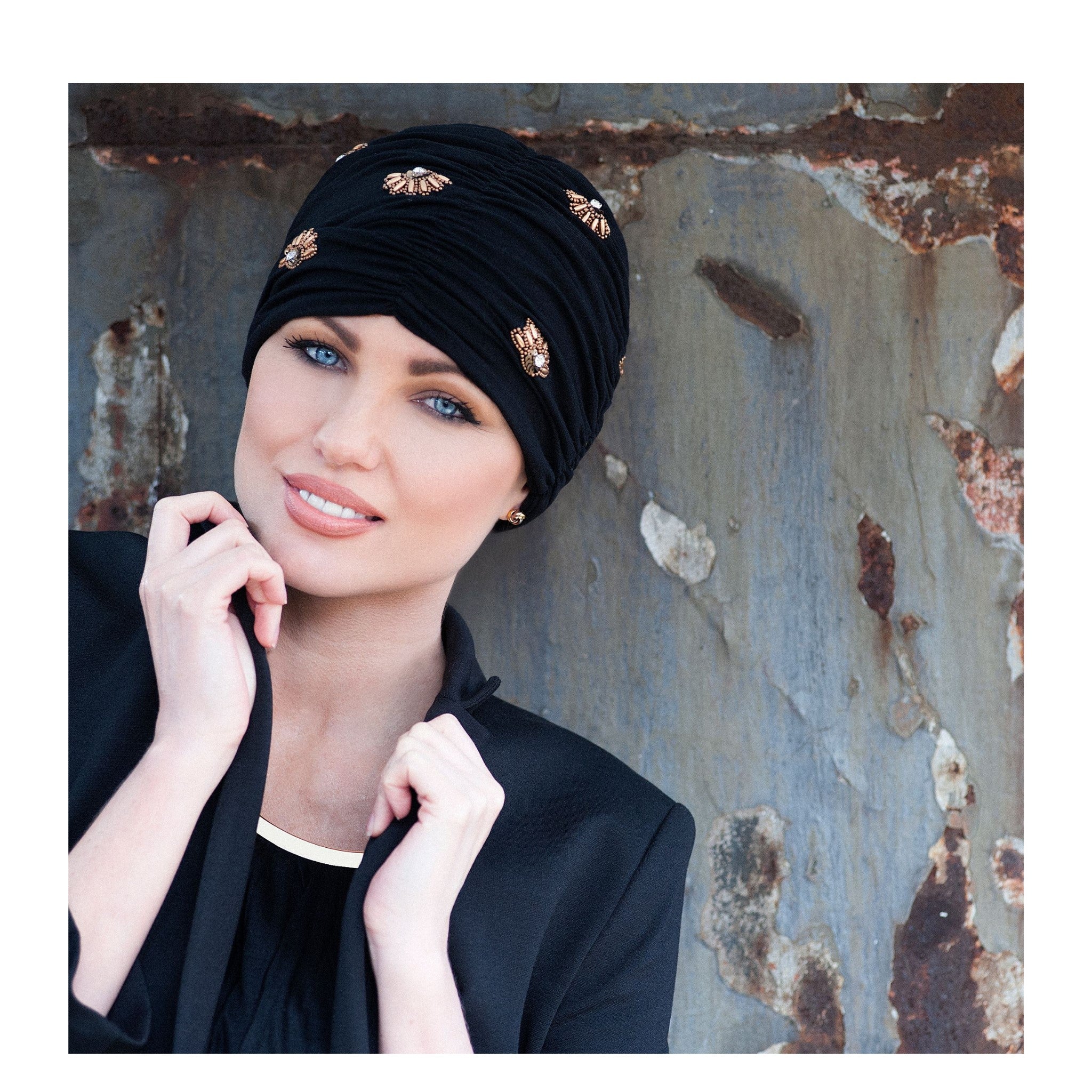 Diamond Turban - Black Golden Shell – Hat Tricks NZ